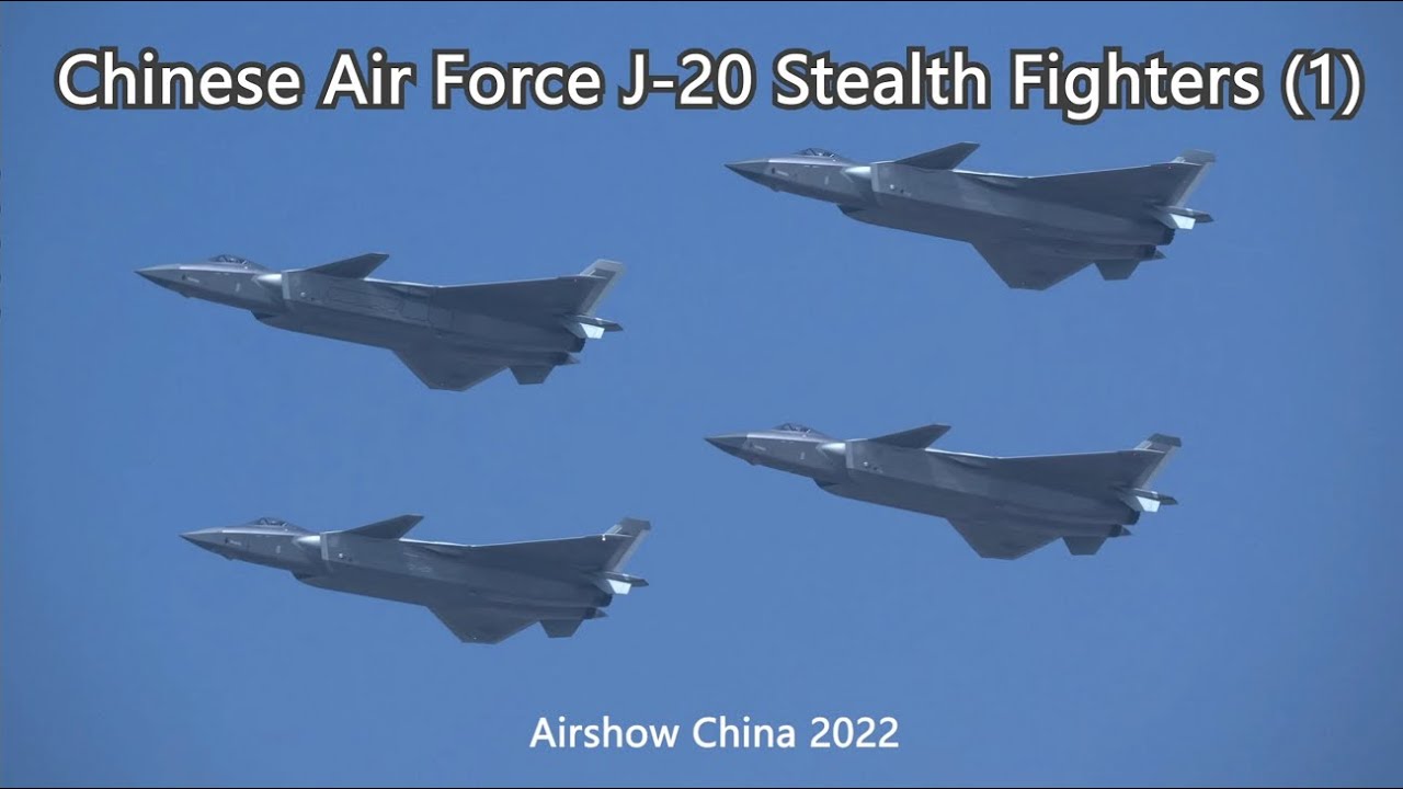 China Air Force J-20 Stealth Fighters at China Airshow 2022 (1), 中国航展2022, 中国空军歼-20战斗机飞行表演 - YouTube