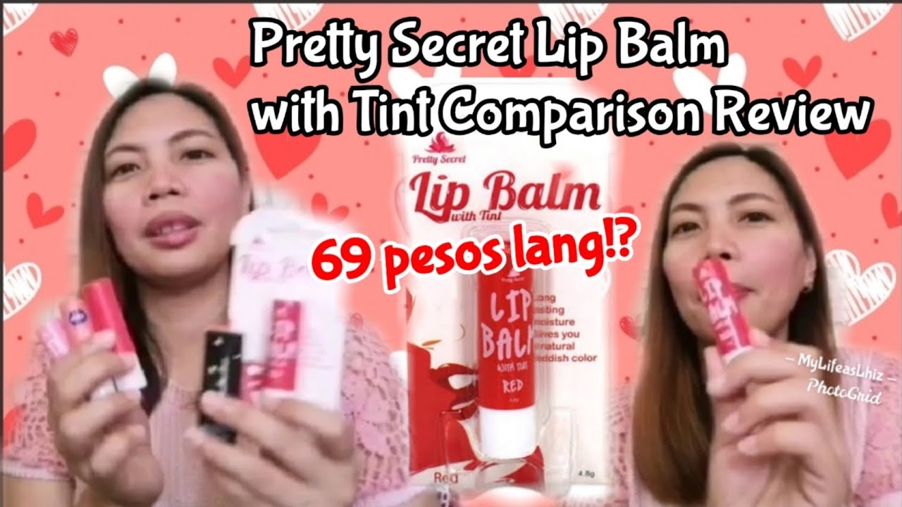 PRETTY SECRET LIP BALM With Tint (Red) REVIEW | Lip Balm Comparison ...