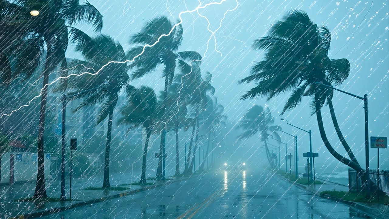 Relax & Sleep Fast to Hurricane Sounds, Heavy Rain and Rolling Thunder ...