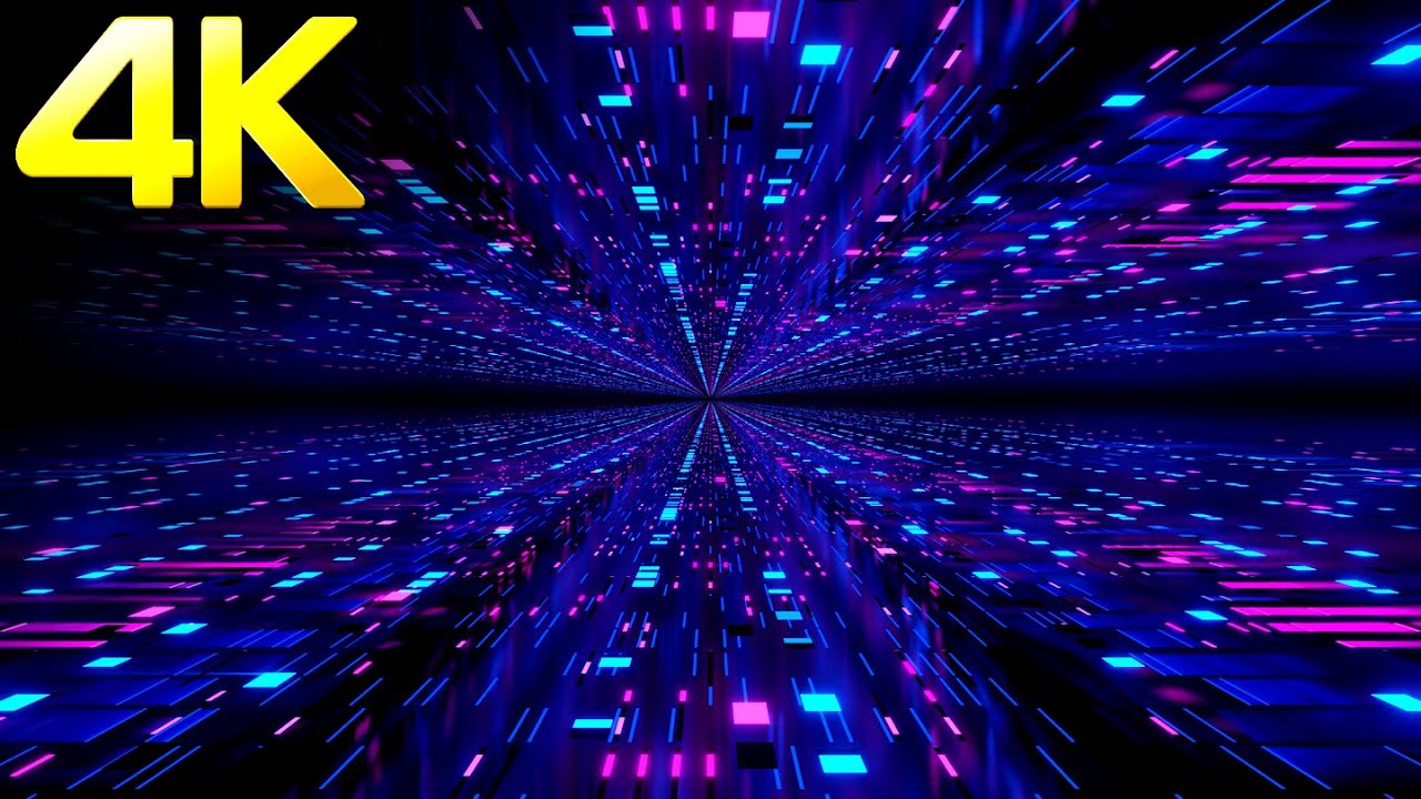 4K OLED Abstract Screensaver Blue Color Party Light Visuvals Black ...