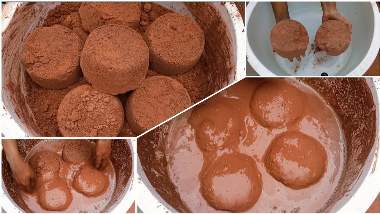 pure red dirt hole crushing dipping crumbling dry crumbling on paste ...