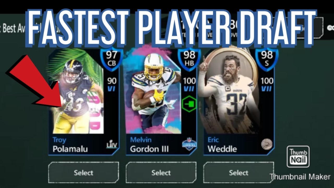 FASTEST PLAYER DRAFT!! MADDEN MOBILE DRAFT CHAMPS! - YouTube
