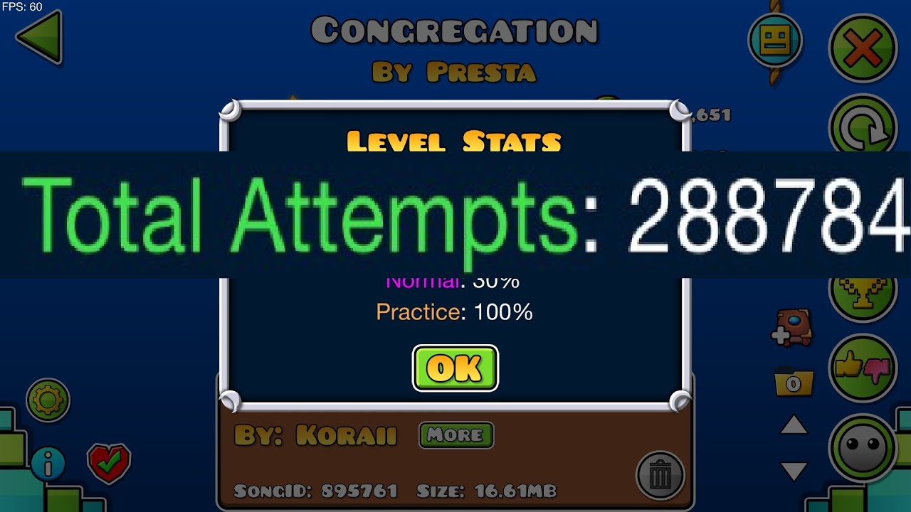 +288k Attempts, Congregation (30%) (57%-100%) #223 | Geometry Dash ...