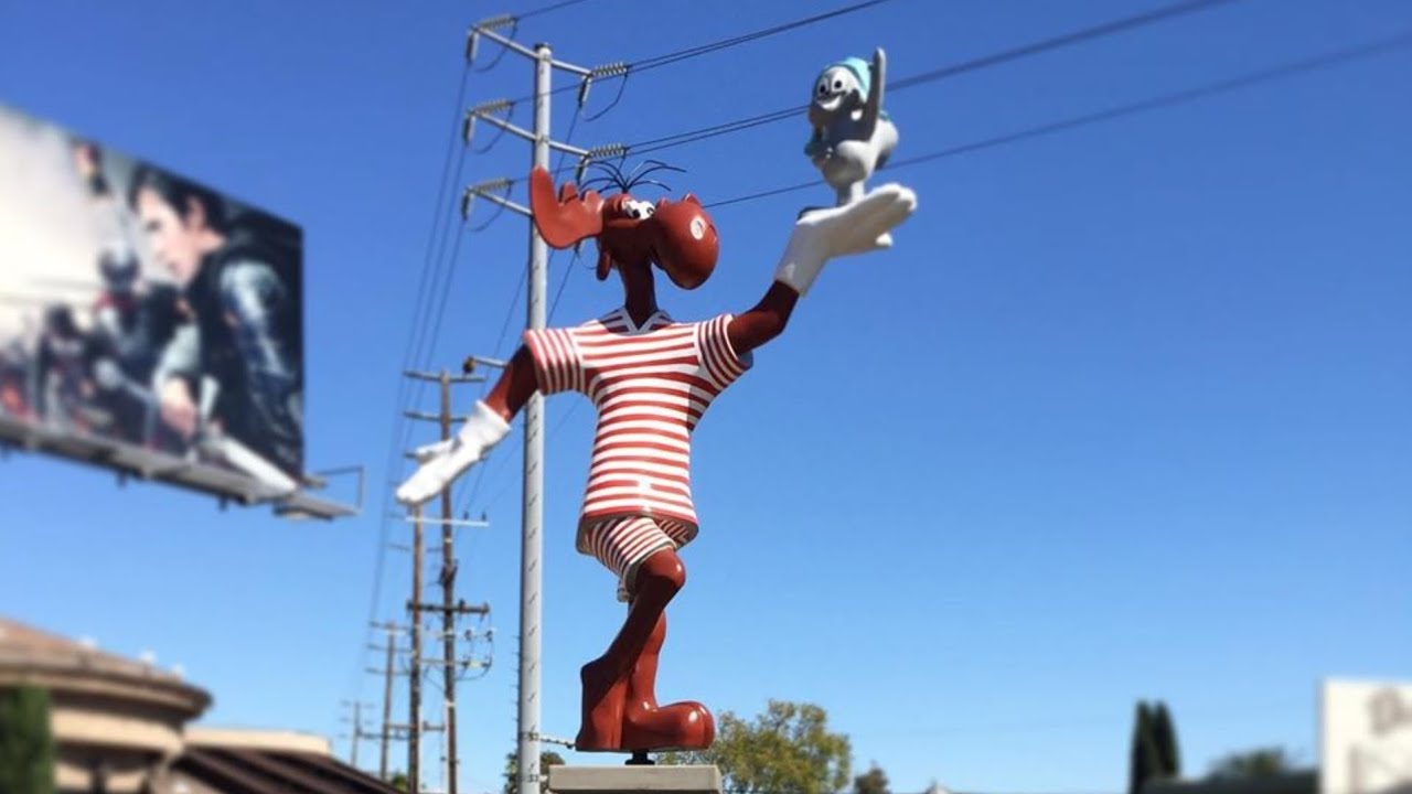 rocky and bullwinkle statue - YouTube