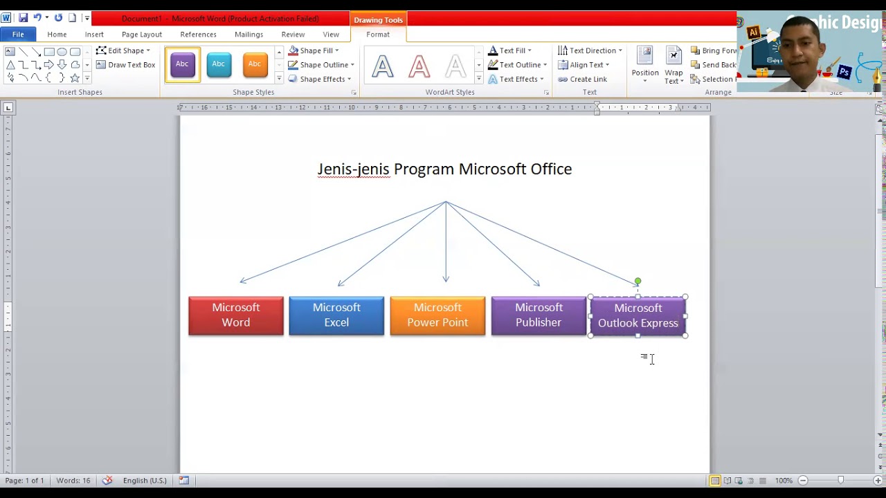 Materi Tutorial cara mendesain Shapes di Word - YouTube