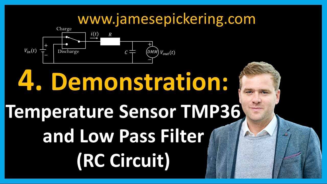 4. Demonstration: Temperature Sensor TMP36 and Low Pass Filter (RC Circuit) - YouTube