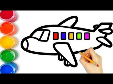 How To Draw Easy Airoplane Drawing For Kids | Simple & Cute Airoplane ...