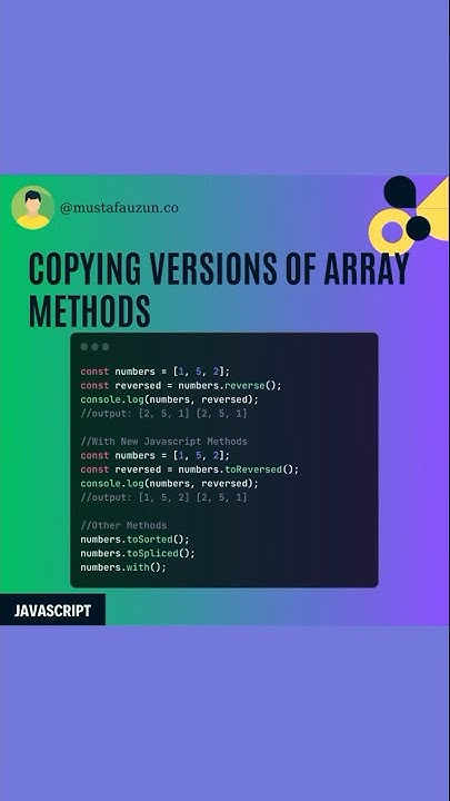 Javascript, Copying Versions Of Array Methods #javascript - YouTube