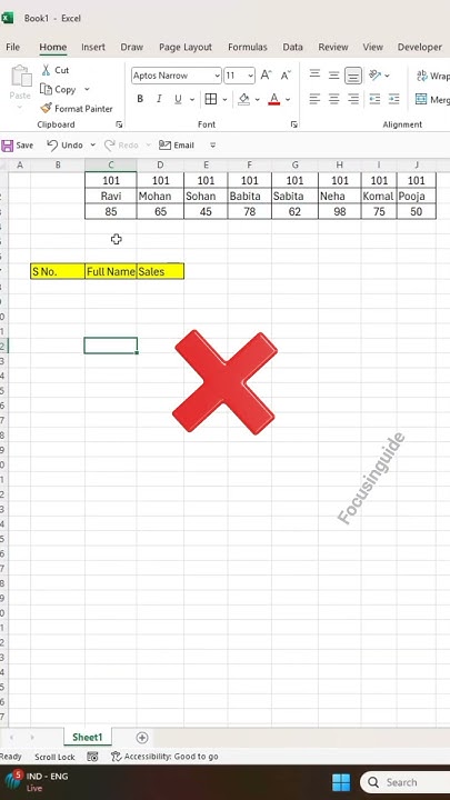 Excel new formulae to save your time Transpose function in Excel #focusinguide #exceltips # ...