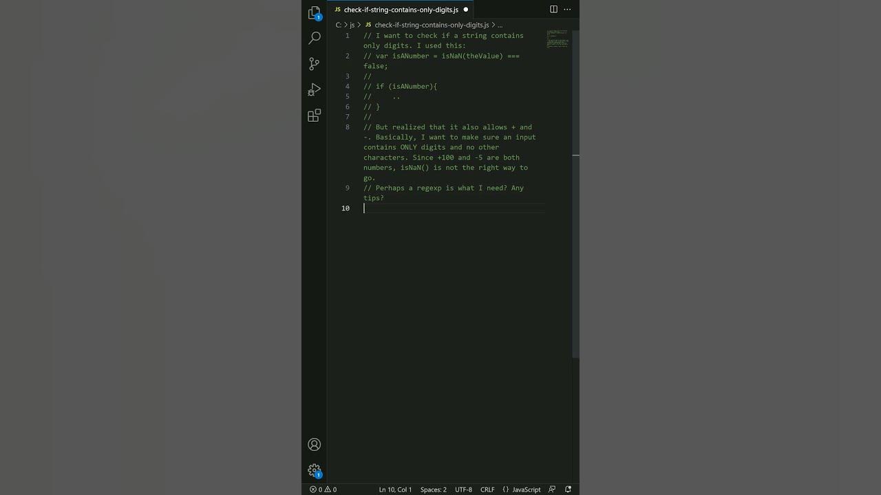 javascript - Check if string contains only digits - YouTube