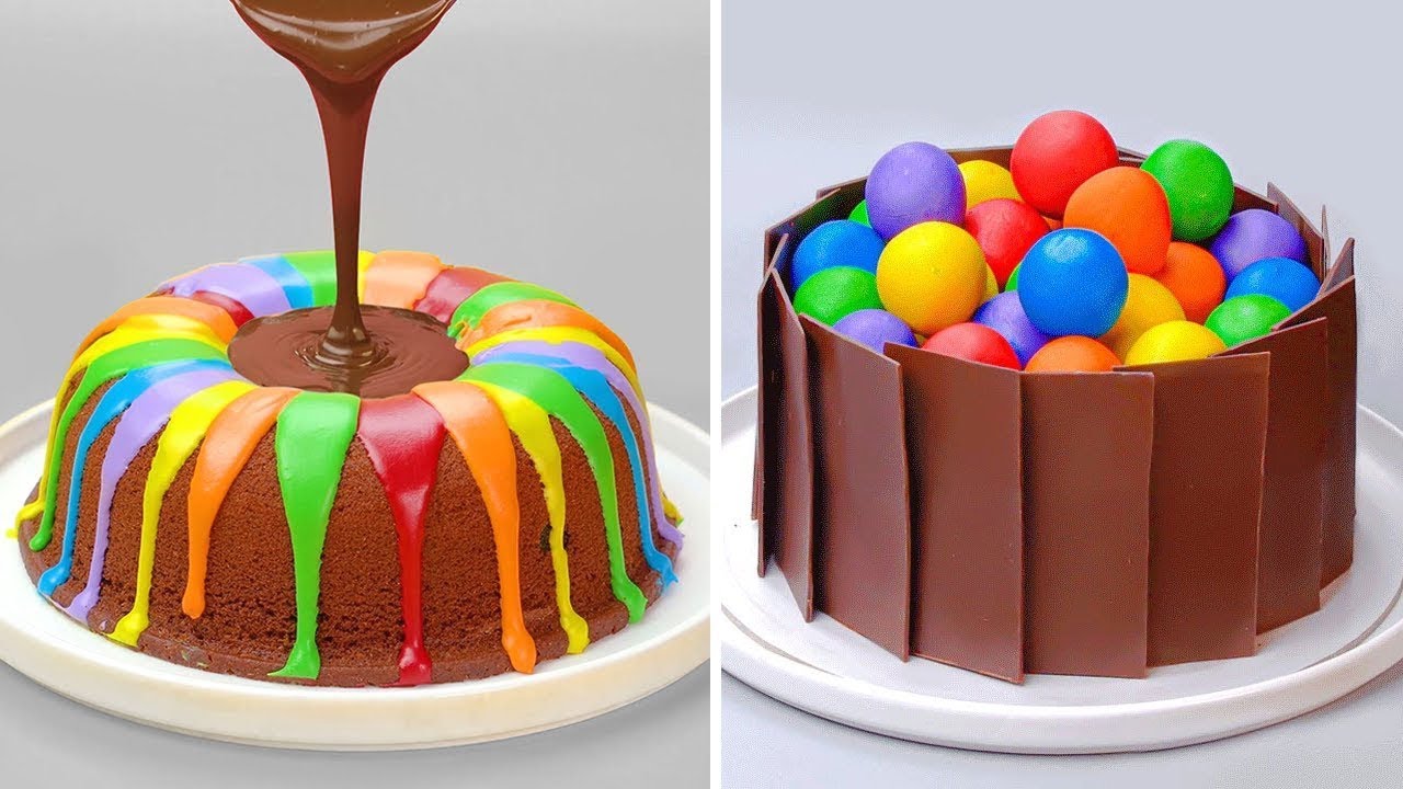 Delicious Rainbow Chocolate Cake Decorating Tutorial | So Yummy Cake ...