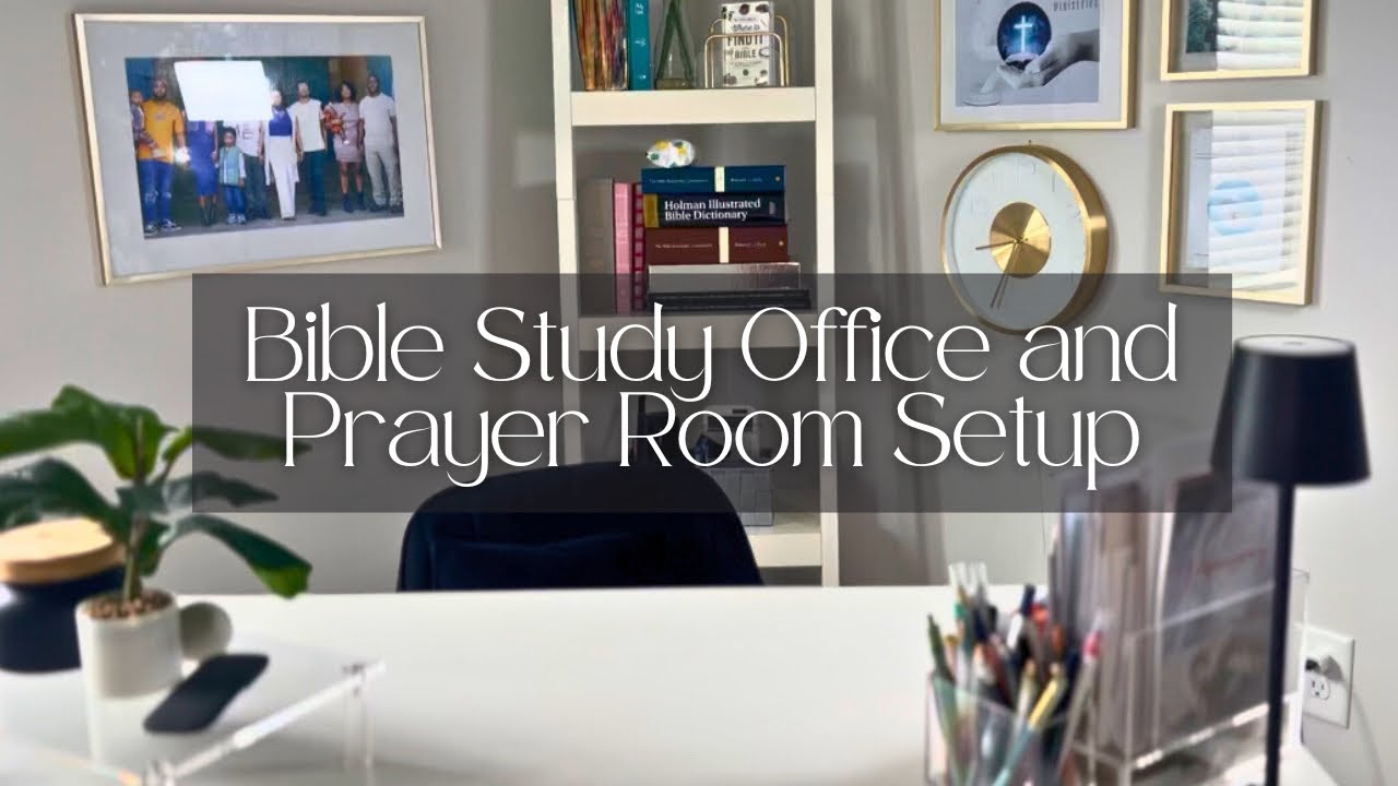 Bible Study Desk and Prayer Room Setup | Prayer Room Tour | Bible Study Office Space Ideas - YouTube