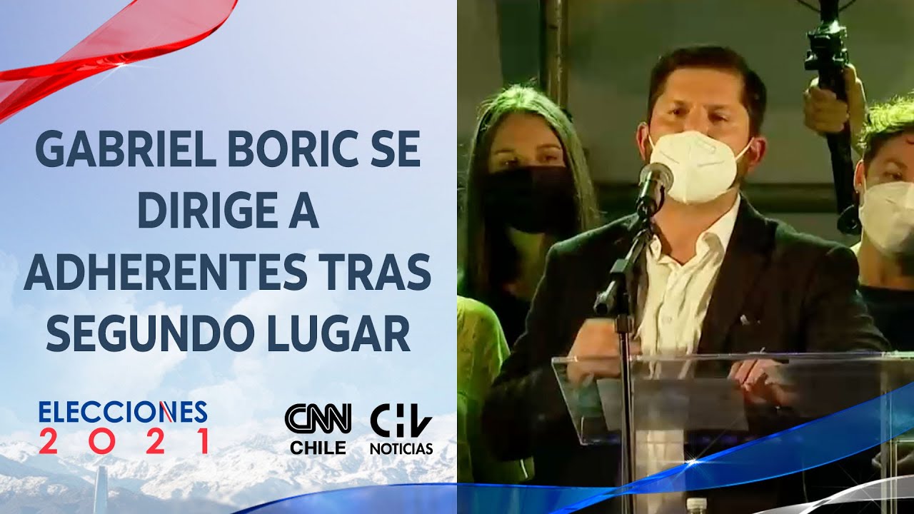 Discurso de Gabriel Boric tras pasar a segunda vuelta en presidenciales ...