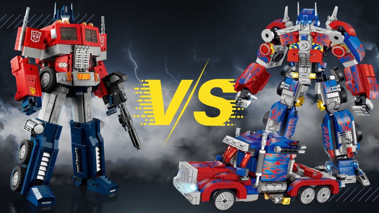 LEGO ICONS Optimus Prime VS Mecha Deformation Robot from Temu! - YouTube
