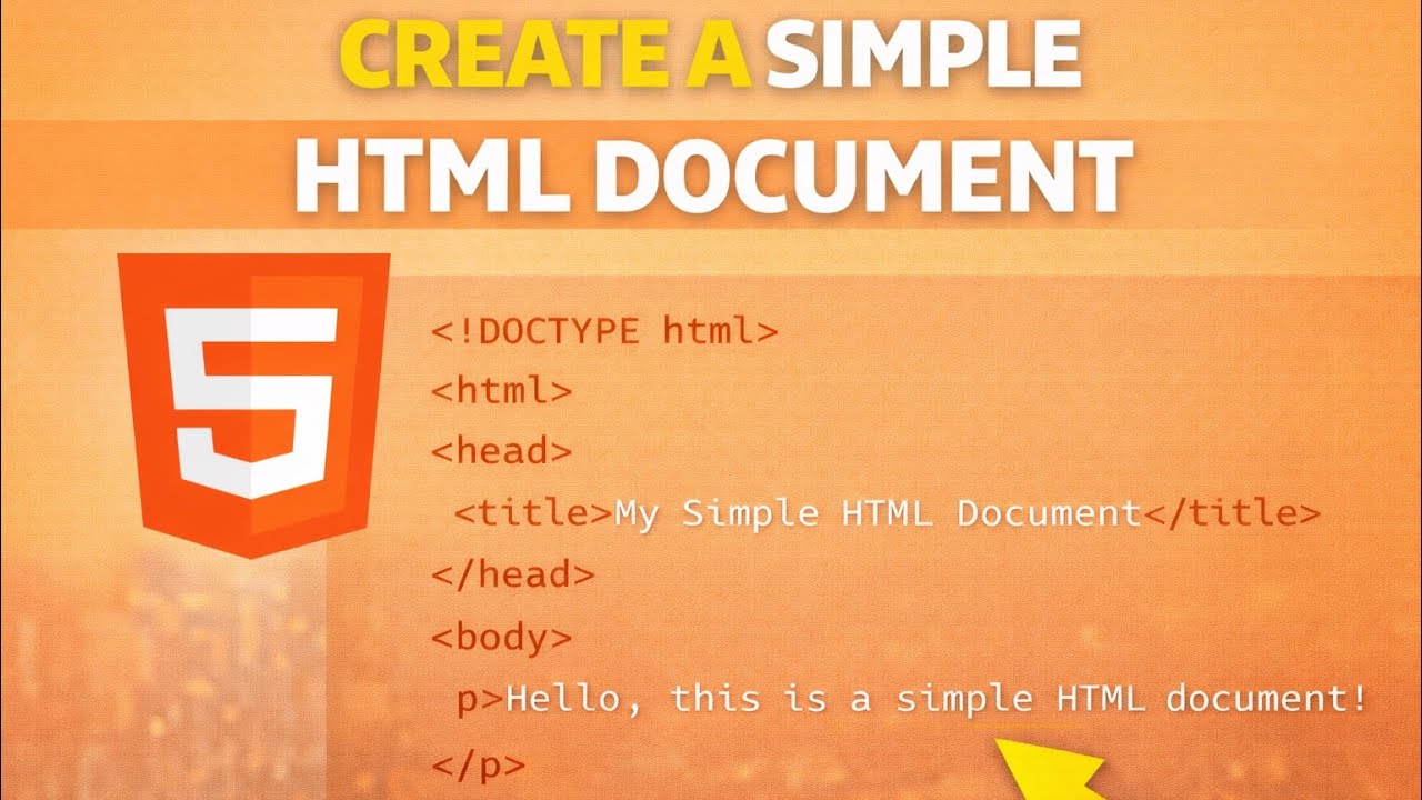 How to Create a simple HTML document ? - YouTube