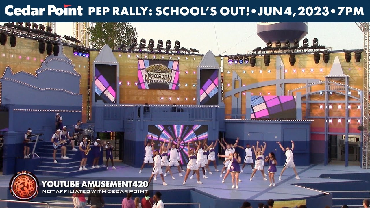 PEP RALLY SCHOOL’S OUT! SHOW Opening Weekend Bleachers POV Cedar Point ...