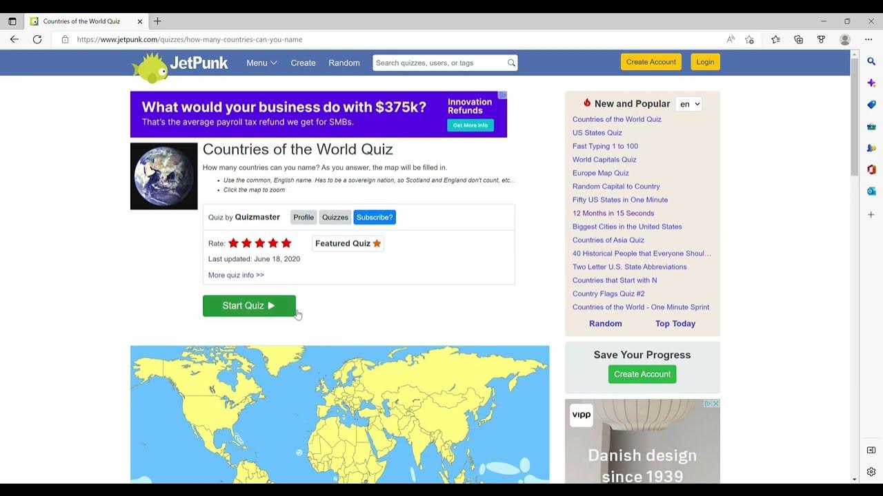 Jetpunk Countries of The World Quiz - YouTube