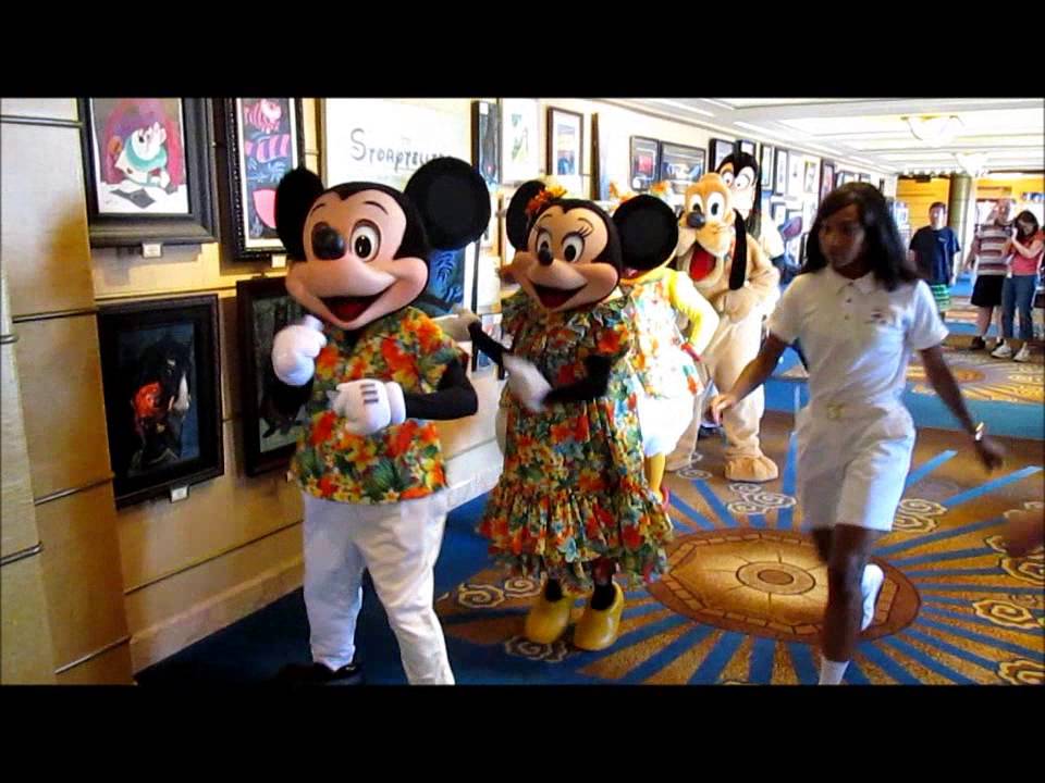 Disney Characters Dancing On the Disney Wonder - YouTube