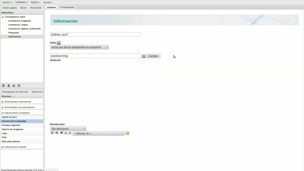 eXeLearning. iDevice Wikipedia - YouTube