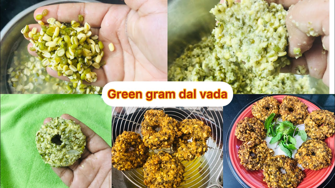 Healthy split Green gram Dal Vada Recipe|Crispy green gram vada|Green ...