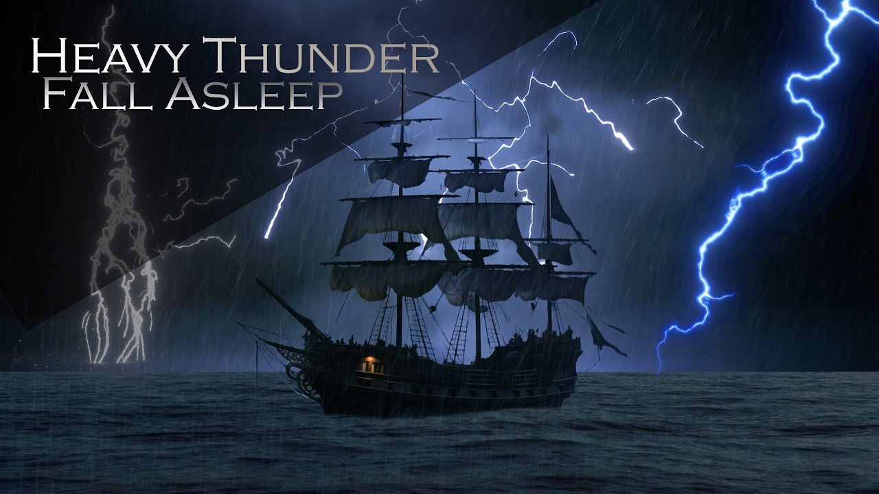 EPIC THUNDERSTORM! and Rain - Pirate Ship On a Stormy Night in the ...
