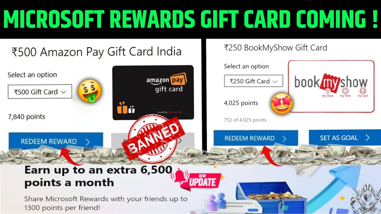 Microsoft Rewards New Update | Amazon & Croma Voucher Remove | Refer ...