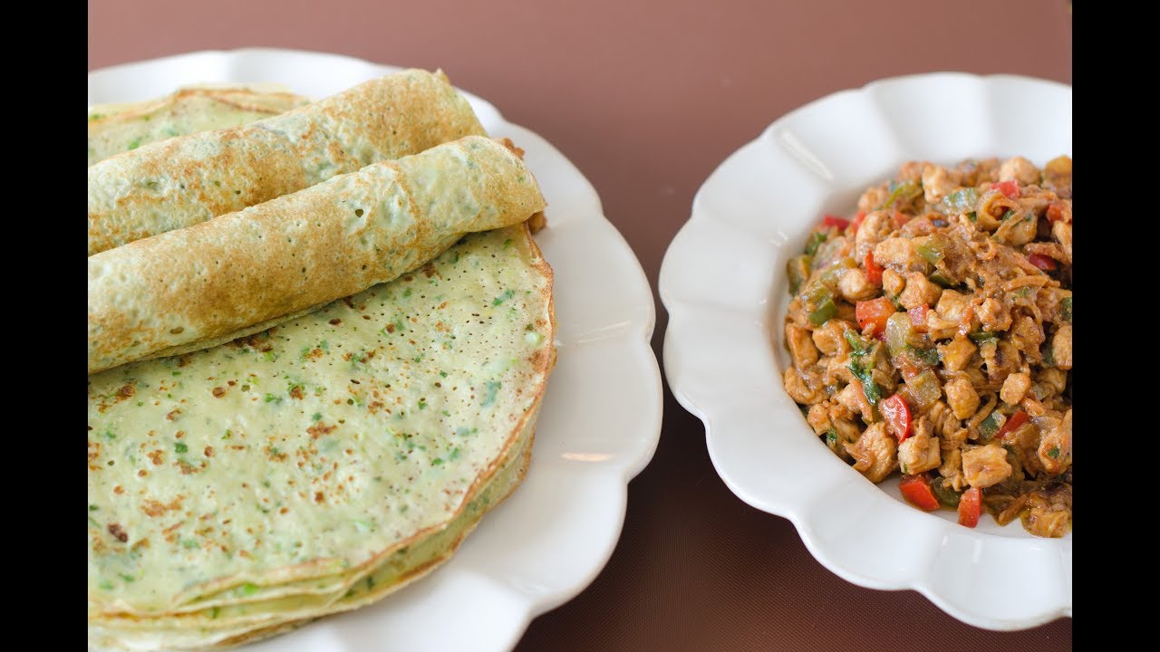 Onion Crepes & Chicken Mugalgal (Malawax Basal & Digaag Mugalgal) كريب ...