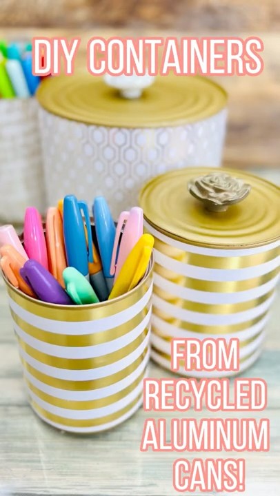 Make Cute Containers From Recycled Cans!!! - YouTube