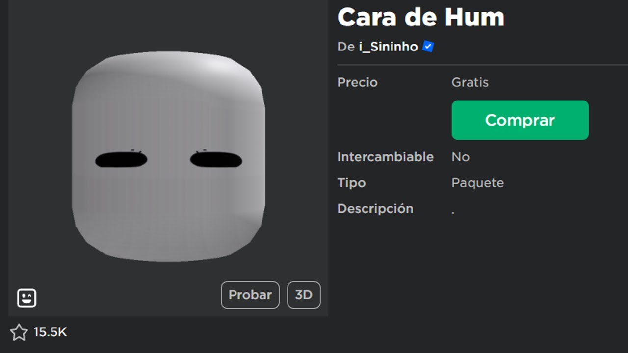 [Reclama esta cara de hum GRATIS en roblox] - YouTube