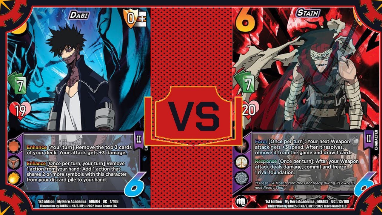 Fight! Dabi II VS Stain II - My Hero Academia Card Game - YouTube