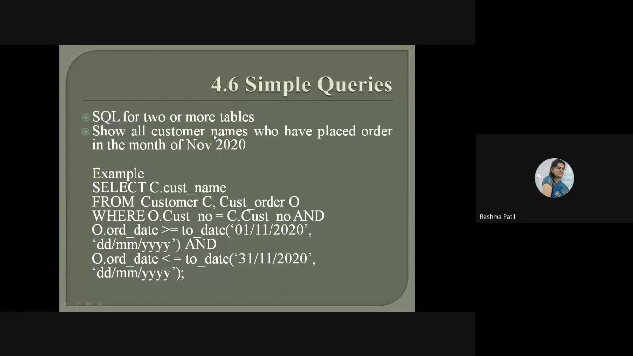 SQL Queries - Database Management System | Dr. Reshma Patil - YouTube