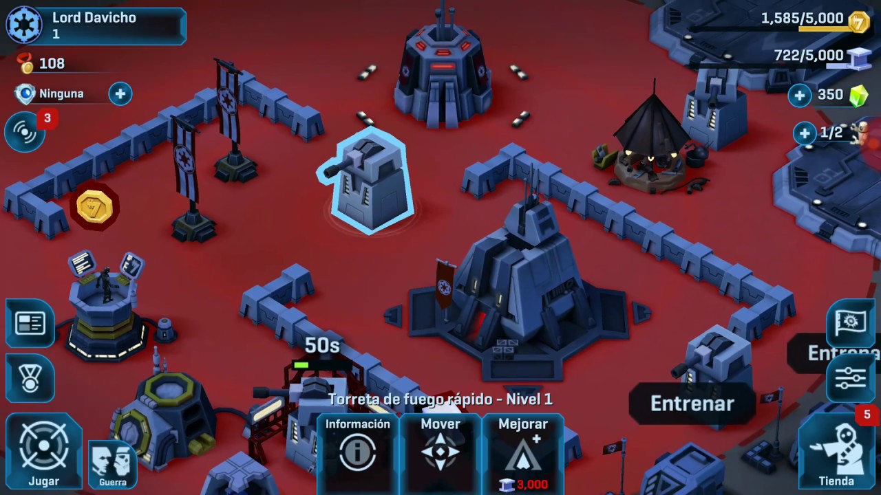 Star Wars Commander \\ Nueva base imperial nivel 1 Lord Davicho - YouTube