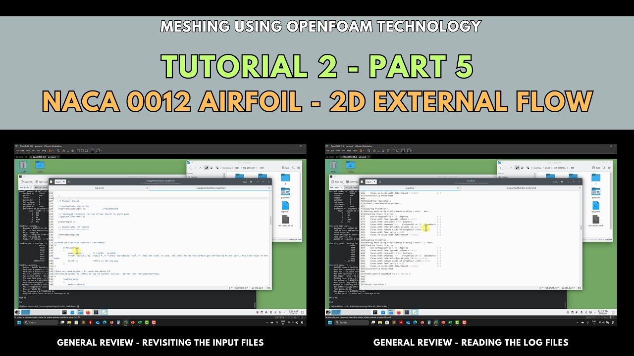 Meshing With Snappyhexmesh Tutorial 2 Part 5 Naca 0012 Airfoil 2d External Flow Youtube