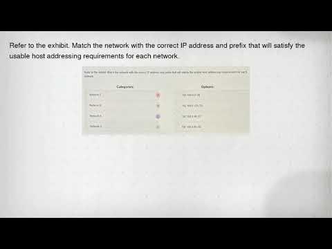 Refer to the exhibit. Match the network with the correct IP address and ...
