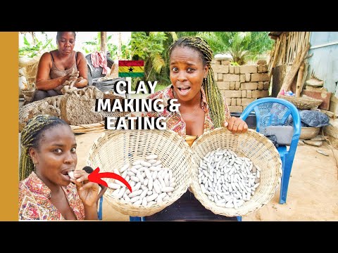 HOW TO EAT AND MAKE WHITE CLAY IN THE VOLTA REGION OF GHANA | HOW AYILO IS MADE | GHANA CULTURE