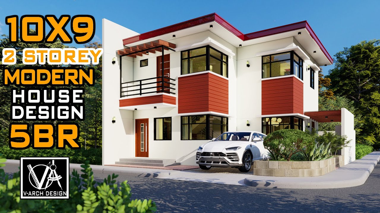 10X9 2 STOREY HOUSE DESIGN (90 SQM)5 BEDROOM - YouTube