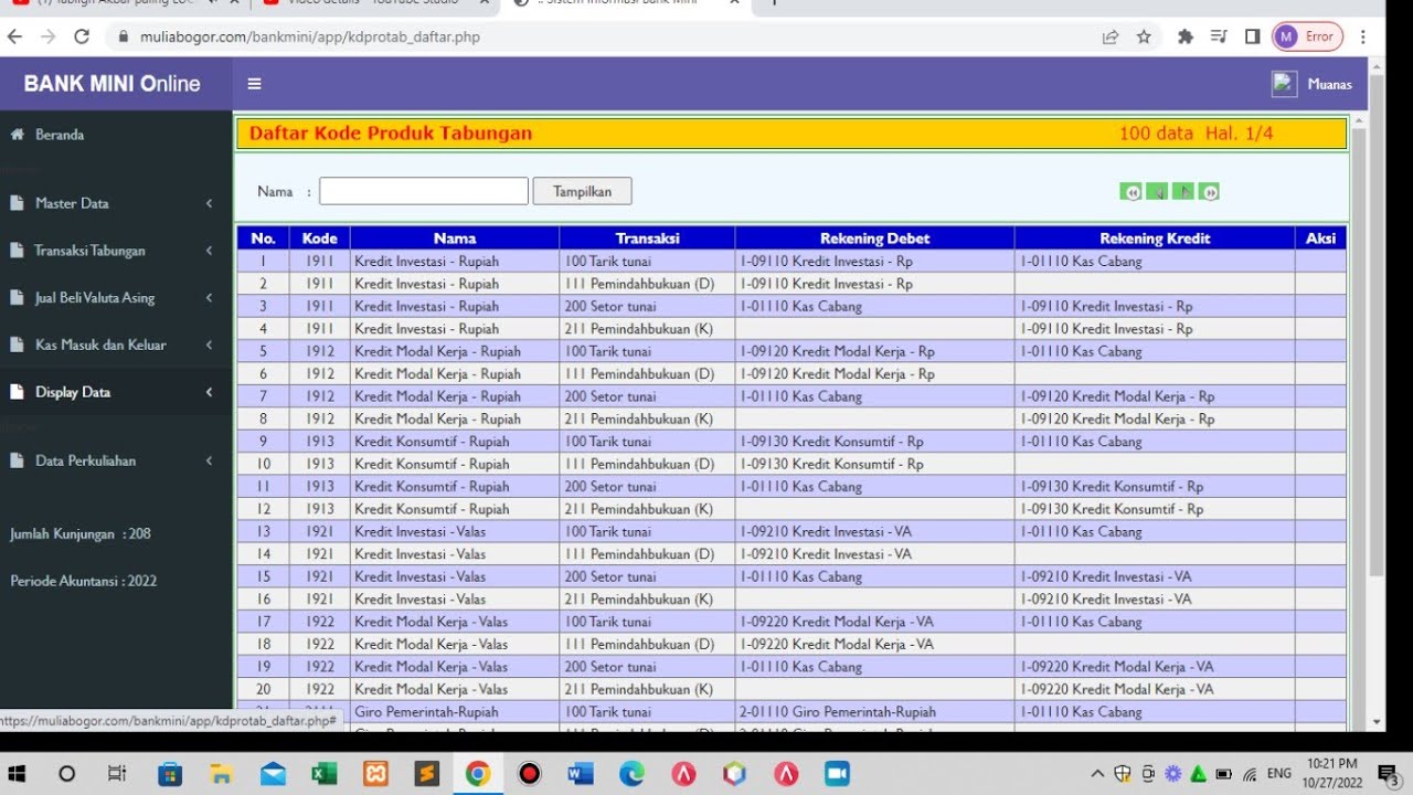 Tutorial Bank Mini Bagian 1 - YouTube