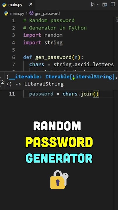 Secure Password Generator in Python! #python #programming #shorts - YouTube