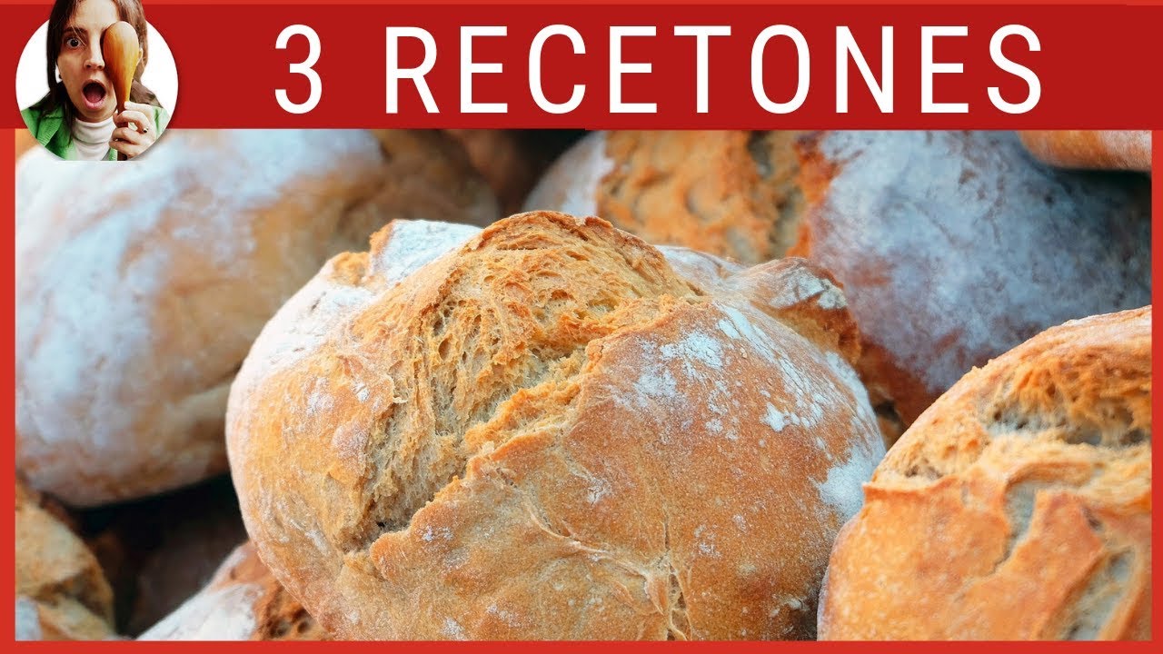 3 RECETAS DE PAN FÁCILES Y GENIALES - YouTube