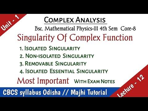 Singularity Of Complex Function & Different Types of Singularity Bsc Mathematical Physics-3 4th ...