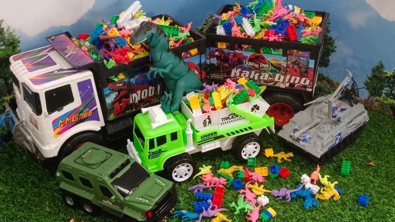 Mobil Dino - Mobil Truk Tronton Panjang dan Dinosaurus Jurassic World ...