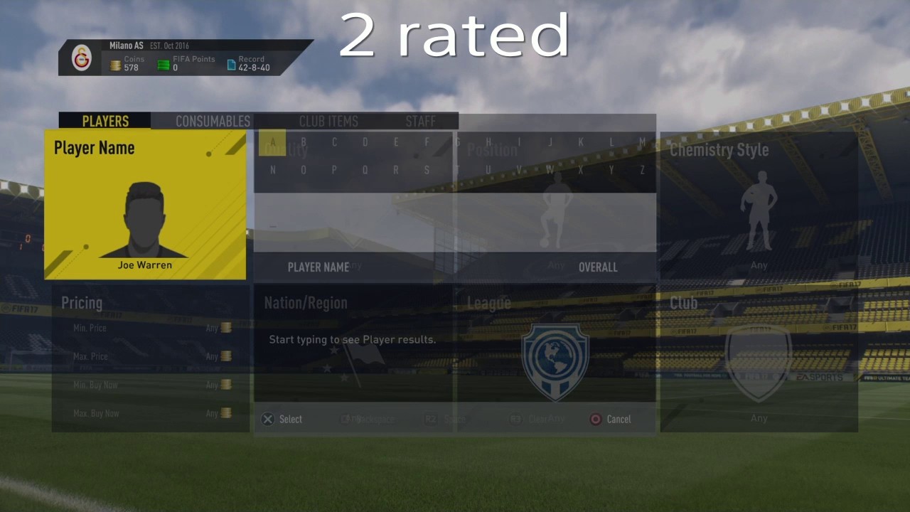 Lowest rated card on fifa 17 ultimate team!?!? - YouTube