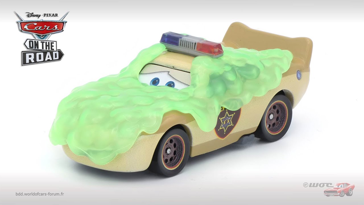 BDD World of Cars - Slime Covered Lightning McQueen Deputy Hazard - YouTube