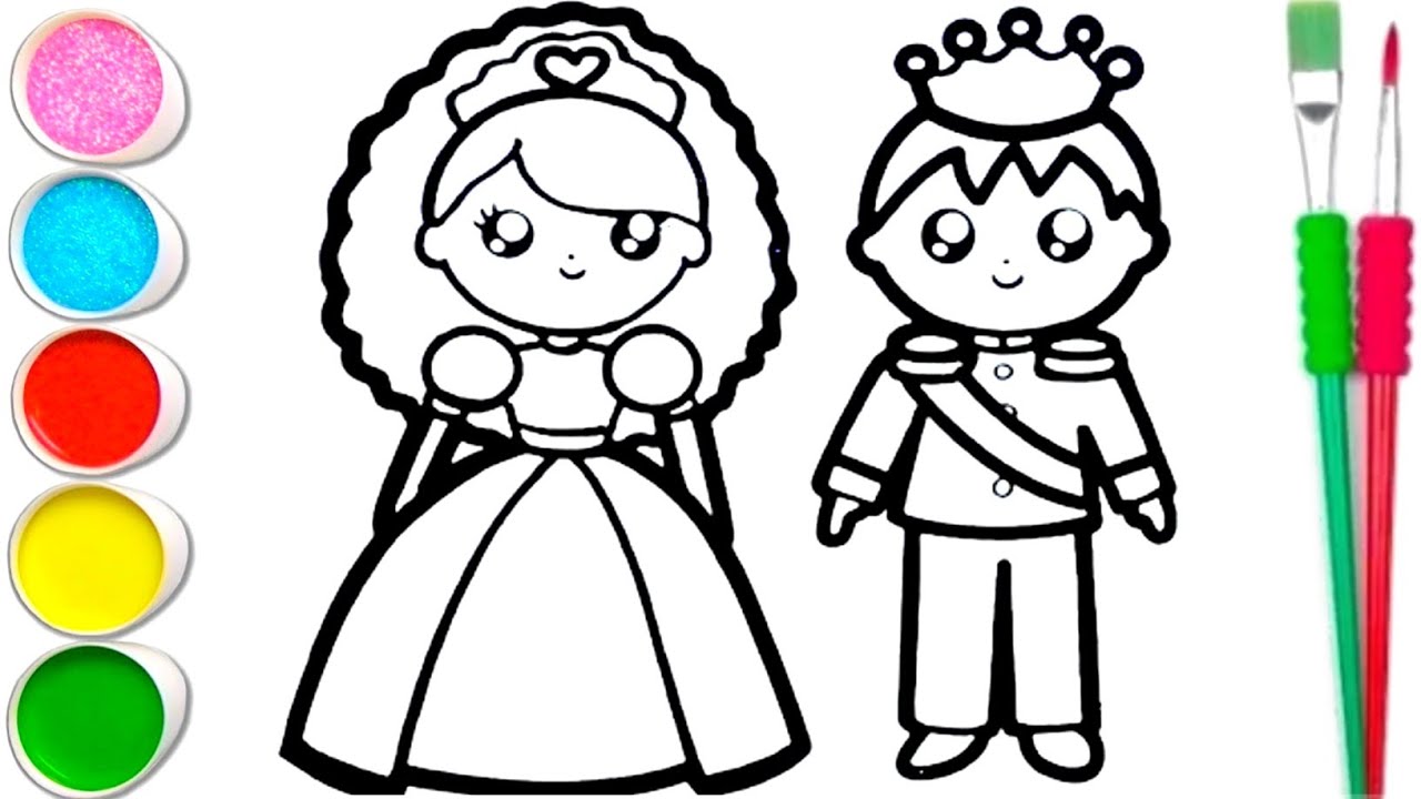 Beautiful Princess Bride Easy and Cute drawing easy with colours - YouTube