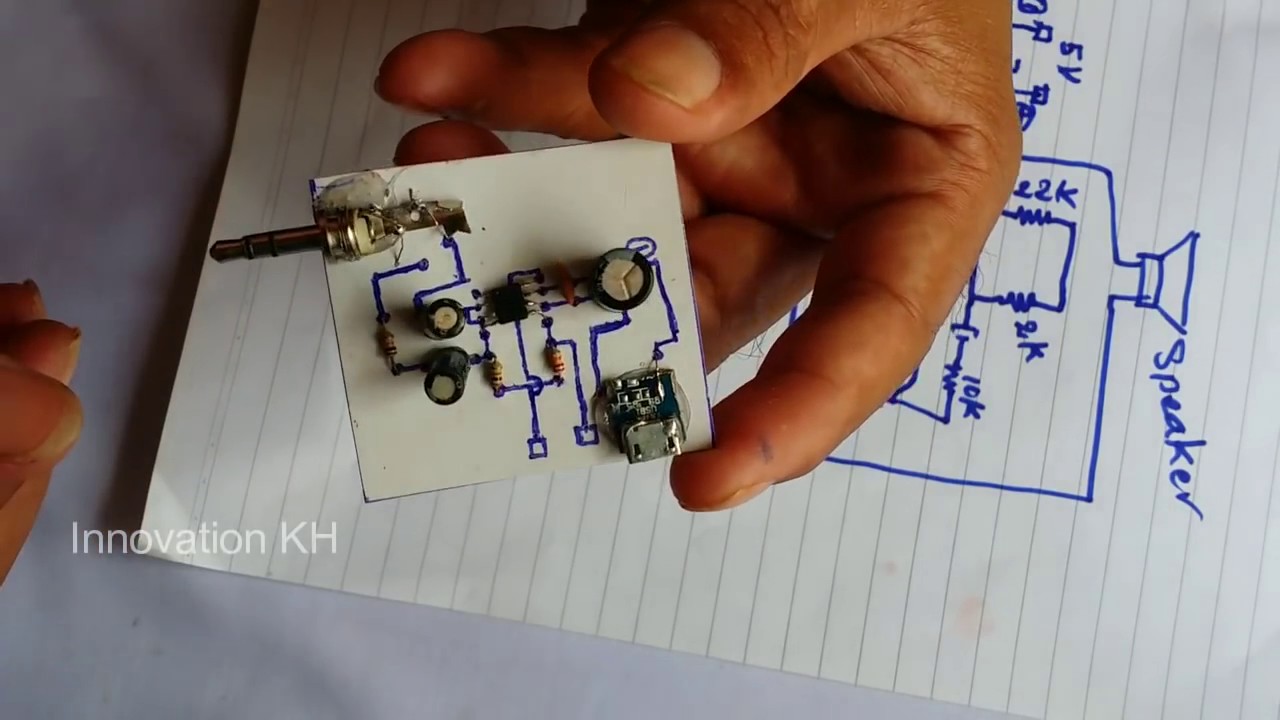 How to create easy mini amplifier circuit input 5V DC at home - YouTube
