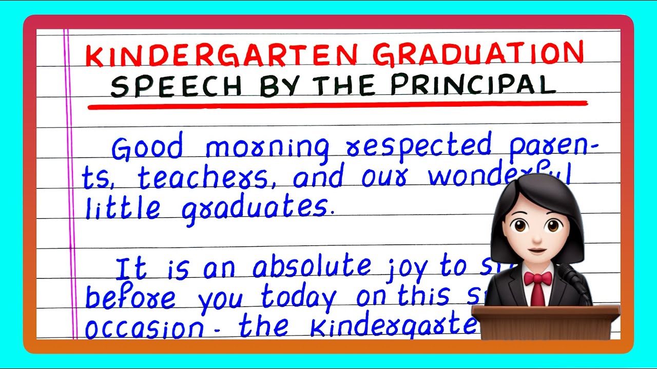 Kindergarten Graduation Speech for the Principal | Kindergarten ...