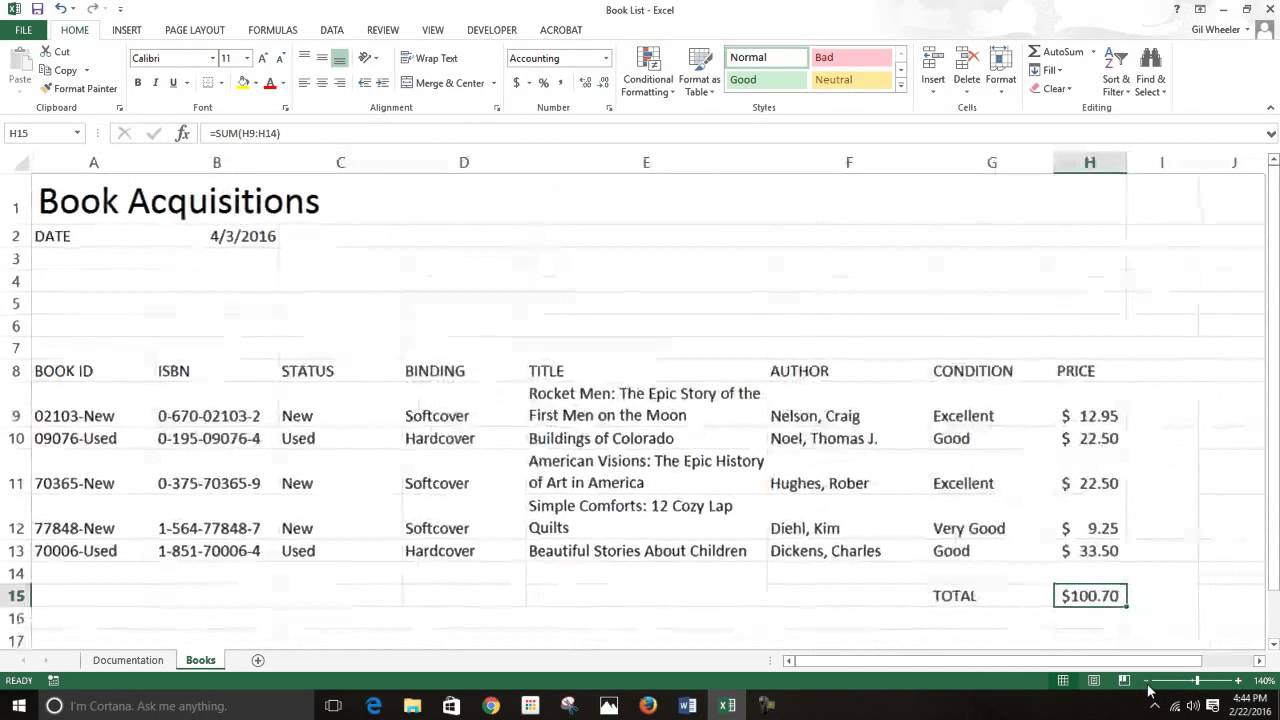 Excel Review 1 Part 4 - YouTube