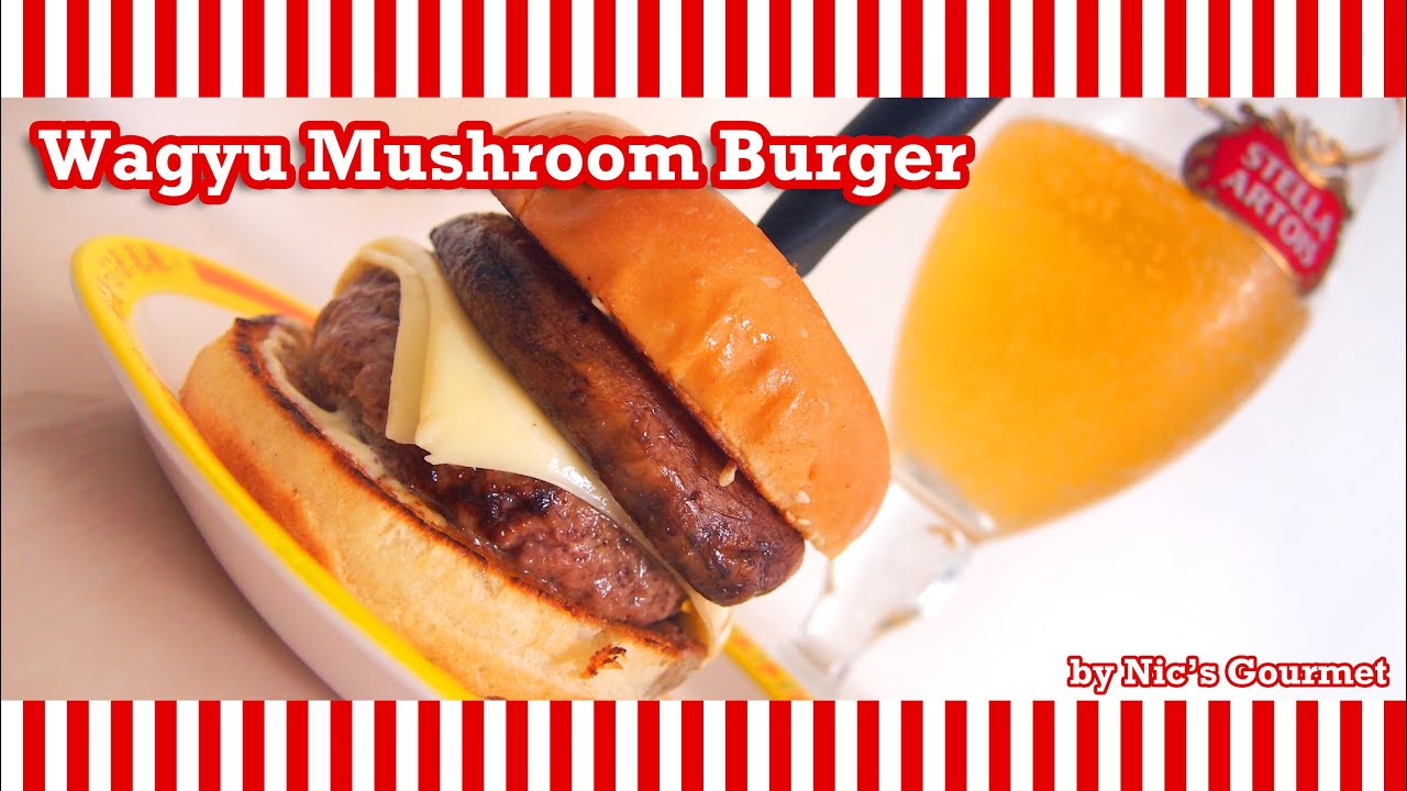 How to cook wagyu beef burger in a pan? cheese mushroom version - YouTube