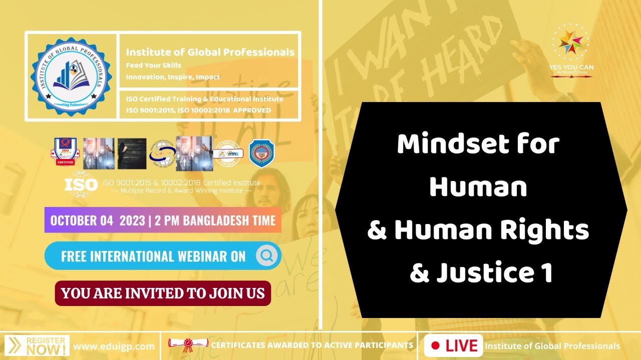 Mindset for Human & Human Rights & Justice 1 - YouTube
