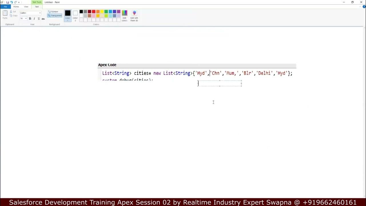 Salesforce Development Apex Session 02 Data Types Primitive Sobject Collection